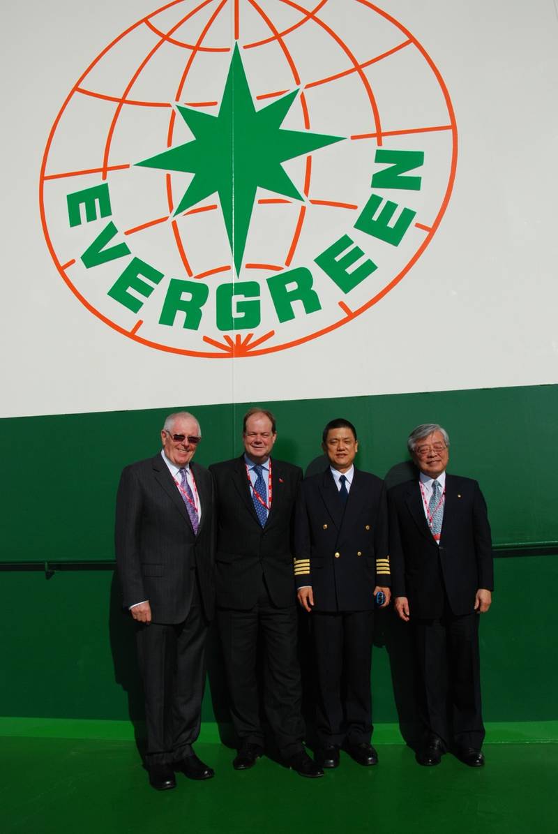 New Evergreen Container Ship Flies Red Ensign