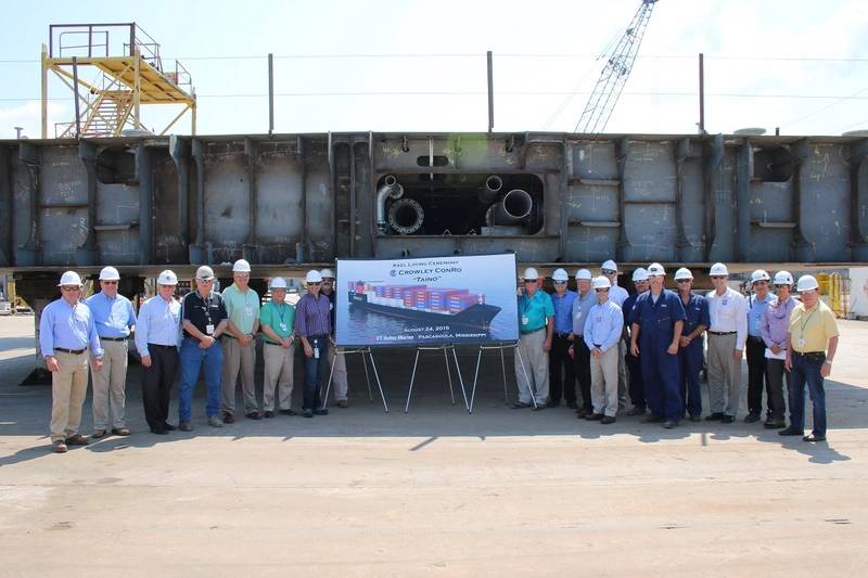Keel Laid for Crowley’s 2nd LNG ConRo Ship