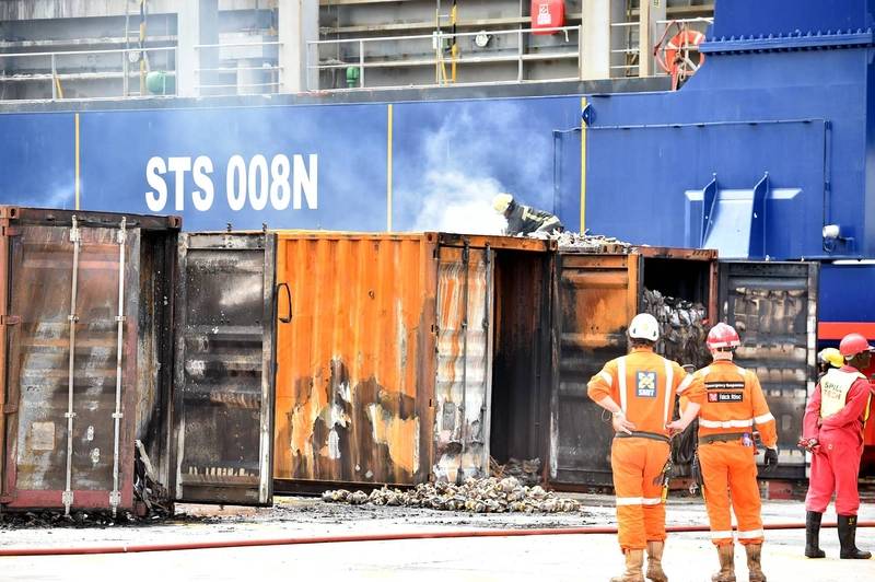 Containership Fire Extinguished in South Africa