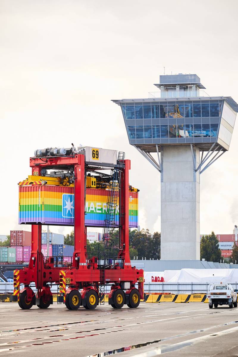Maersk’s Rainbow Container Visits Sydney